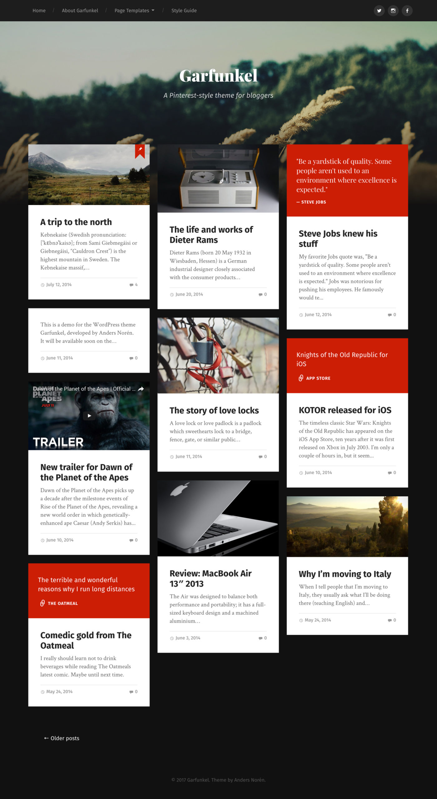 Garfunkel WordPress Theme – Anders Norén